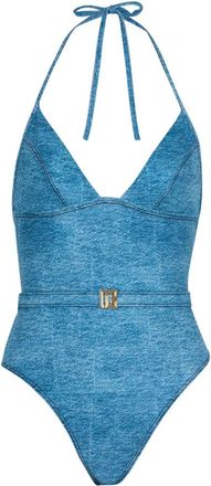 Balmain Femme, Maillots de bain, Bleu, Taille: 40 FR Maillot de bain une pi&egrave;ce en jean