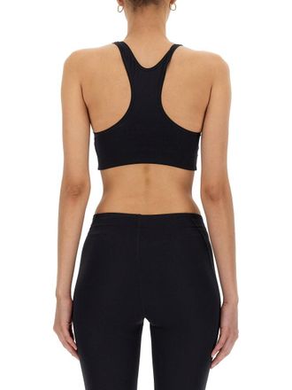Jil Sander Logo-Printed Polyamide Crop Top - Black