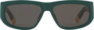 Jacquemus Sonnenbrille mit eckigem Gestell - Grün