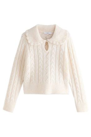 Next Strickpullover Pullover mit Zopfmuster und Wollanteil (1-tlg)