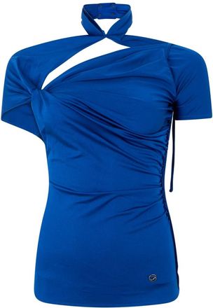 Coperni Femme, Tops, Bleu, Taille: 40 FR Haut asym&eacute;trique drap&eacute; en jersey