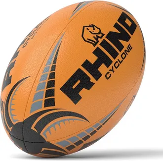 Rhino ND Sports Rhino Cyclone XV Trainings-Rugbyball, Neonorange, Gr&ouml;&szlig;e 5