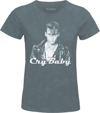 Cotton Division Cry Baby Damen WOCRYBATS007 t Shirt, Grau gewaschen, X-Large