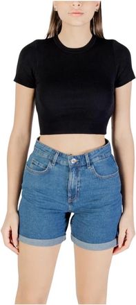 Jacqueline de Yong Jacqueline de Yong, Femme, Tops, Noir, Taille: 44 FR Haut &agrave; Manches Courtes et Col Rond