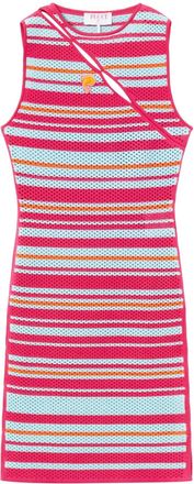 Pucci robe courte rayée à découpes - Rose