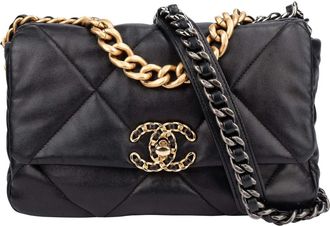 Chanel Crossbody Bags - Chanel 19 Quilted Lambskin Single Flap Crossbody B - Gr. unisize - in Schwarz - f&uuml;r Damen
