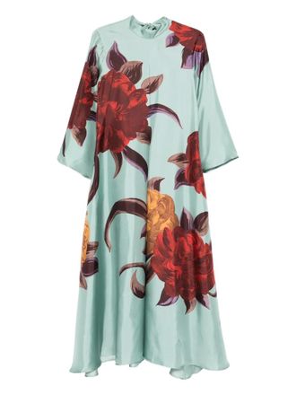 La DoubleJ robe longue &agrave; fleurs - Bleu