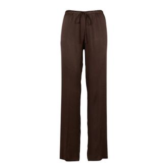 Semicouture Femme, Pantalons, Brun, Taille: 40 FR Natalia Satin Pantalons