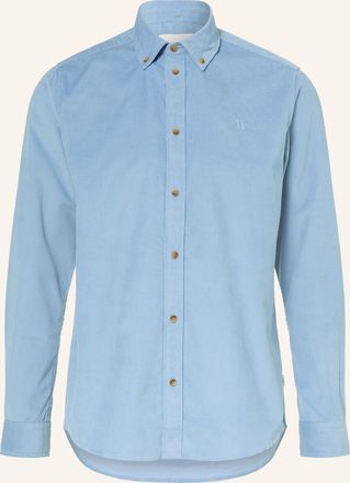 Les Deux Cordhemd Regular Fit blau