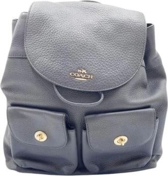 Coach Sac &agrave; dos en cuir Pre-owned - Femme - Pre-owned - Bleu - Taille: ONE Size