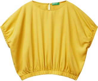Benetton Damen Blusa 5nphdq0c6 Hemd, gelb, X-Small