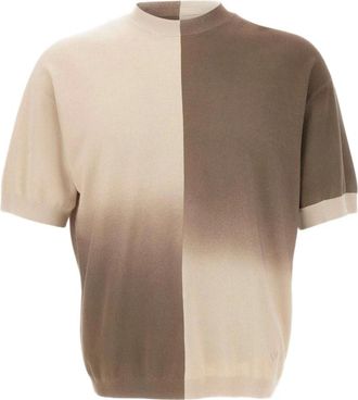 Emporio Armani Homme, Pulls, Beige, Taille: M Maille Ras du Cou