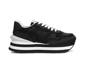 Caf&egrave;noir Baskets en Tissu &Agrave; Franges, pour Femme, Couleur Noir, Taille 38