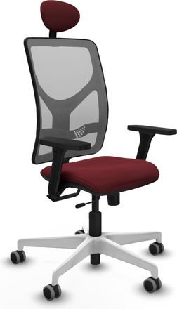 Piqueras y Crespo Schutzstuhl mit 3D-Armen, h&ouml;henverstellbarer Lendenwirbelst&uuml;tze und festem Kopfteil, ausgestattet mit Syncro/Traslack und Schneideschaum, Grau/Kastani