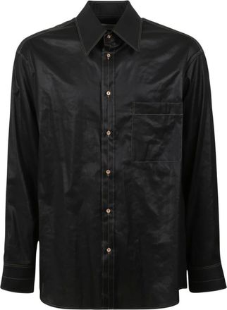 Christophe Lemaire Homme, Chemises, Noir, Taille: L Pocket Hautstitching Shirt