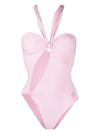 Blumarine body sans manches &agrave; d&eacute;tail de noeud - Rose