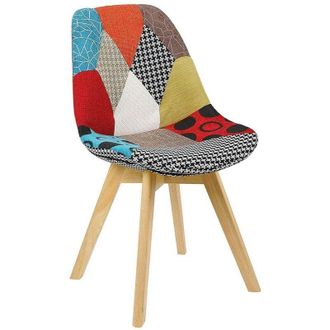 Woltu Esszimmerstuhl 1 St&uuml;ck Design Stuhl Leinen K&uuml;chenstuhl Holz mehrfarbig - Woltu