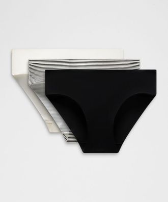 lululemon Culotte bikini InvisiWear taille mi-haute Trio pour Femmes - Noir - Taille XL