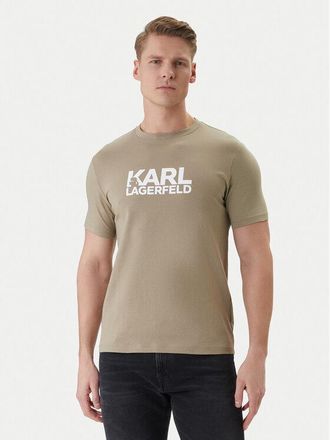 Karl Lagerfeld T-Shirt 755780 562235 Khakifarben Regular Fit