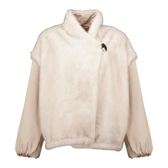 Moncler Femme, Vestes, Beige, Taille: 40 FR Veste matelass&eacute;e teddy Chardonneret 2-en-1 r&eacute;versible