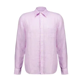 120% Lino Homme, Chemises, Violet, Taille: 2XL Chemise en lin doux d&eacute;lav&eacute;