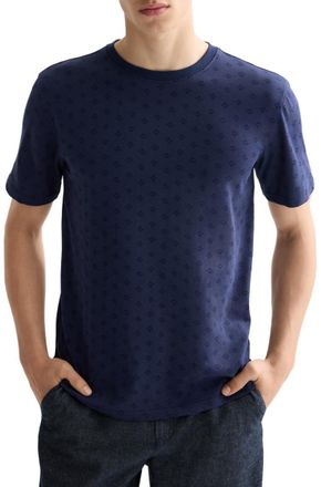Scotch & Soda Herren Regular Fit Micro AOP T-Shirt, Batik Logo Print Navy AOP 410, L