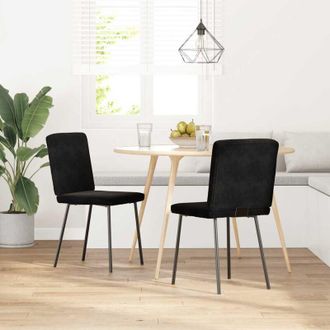 vidaXL Vidaxl - Chaises &agrave; manger lot de 2 Noir Velours
