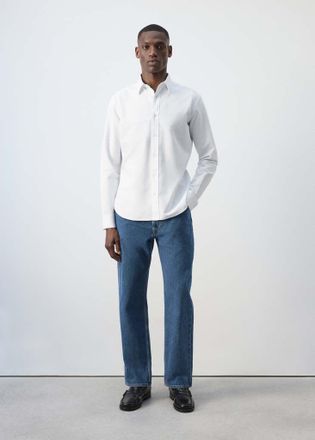 Mango Chemise 100 % coton rayures bleu ciel - Homme - XXL - MANGO MAN