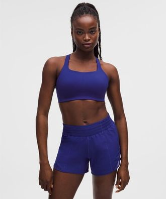 lululemon Soutien-gorge dentra&icirc;nement &agrave; encolure carr&eacute;e en Ultralu Maintien moyen, bonnets D/DD pour Femmes - Bleu - Taille 2