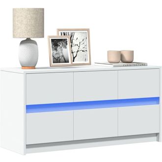 vidaXL Meuble tv avec led blanc 100x34x50 cm bois ding&eacute;nierie - Vidaxl