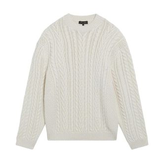 Loro Piana Homme, Pulls, Beige, Taille: L Pull ras du cou Schooner