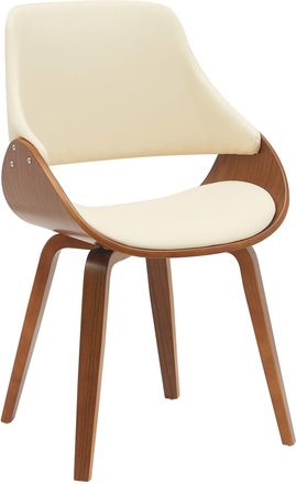 Clp Esszimmerstuhl Vangale I K&uuml;chenstuhl mit Gestell aus Bugholz I Polsterstuhl mit R&uuml;ckenlehne, Farbe:walnuss/Creme, Material:Kunstleder