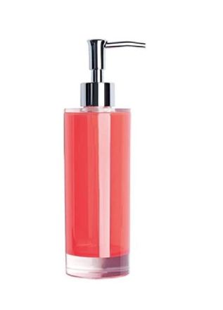 Excelsa Linea Bagno Seifenspender 300ml in rot, Polystyrol, 6.5 x 6.5 x 22 cm