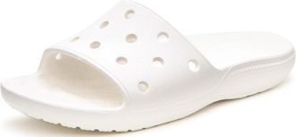Crocs Classic Slide - Unisex Sandalen f&uuml;r Erwachsene - Bequeme Schuhe f&uuml;r den Strand - Wei&szlig; - Gr&ouml;&szlig;e 46-47