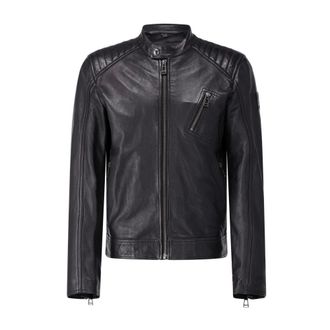 Belstaff Homme, Vestes, Noir, Taille: XL Veste de Motard en Cuir Nappa