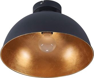 Lindby LED Deckenlampe Metall schwarz, gold matt Ø31 cm Deckenleuchte 1x E27 max. 60W ohne Leuchtmittel Deckenbeleuchtung Wohnzimmer Esszimmer