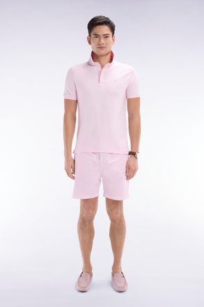 Eden Park Short &Agrave; Taille &Eacute;lastique En Coton Stretch Uni Rose