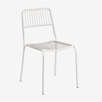 Sklum Sklum - Pack de 4 chaises de salle à manger empilables en acier Elton Blanc Gardenia