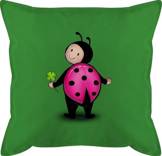 Shirtracer Kissen 50x50 - & - Marienkäfer - Kindergarten Fasching Karneval Kinder - 50 x 50 cm - Grün - karnevalskissen fasching- kita karnevals carnevale käfer 