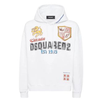 Dsquared2 Hoodie mit Grafikprint - - Sweatshirts & Hoodies - Herren - Wei&szlig; - L