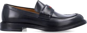 Gucci Loafer - Black Leather Loafers With Iconic Web Detail - Gr. 9 - in Schwarz - f&uuml;r Damen