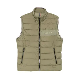 HUGO BOSS Homme, Vestes, Vert, Taille: 3XL Gilet Vert Matelassé sans Manches à Col Haut