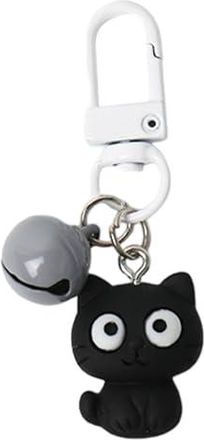Generico Resin Cat Keychain Key Ring - Black White Cat Keyring Backpack Pendant, Eye Catching Versatile Bag Charm Accessory | School Bags Backpacks Car Keys De