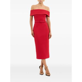 Rebecca Vallance Off-the-Shoulder Crepe Dress - Red
