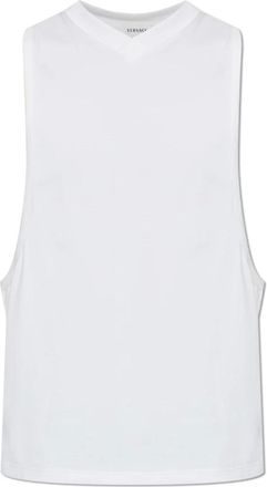 Versace Homme, Tops, Blanc, Taille: L D&eacute;bardeur en jersey de coton stretch