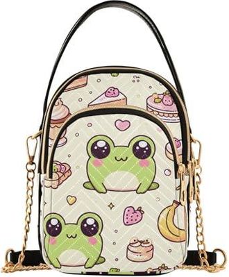 Mnsruu Sac à bandoulière pour femme, grenouille, animal de la forêt, sac à dos à bandoulière, petit sac à bandoulière avec sangle réglable