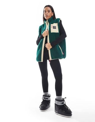 OOSC Method - Veste sans manches de ski en imitation peau de mouton - Vert