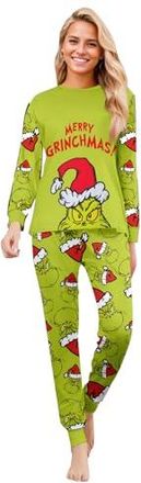Generic Le Grinch Pyjama Noel Famille De Grinch Bebe Adulte Homme Hiver Coton Costume Deguisement Chaud Et Doux Garcon Enfant The No&euml;l Assorti Vetement Pull F