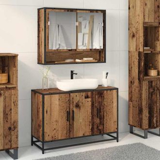 vidaXL Meuble de Lavabo de Salle de Bain Bois ancien 90 x 33 x 60 cm vidaXL