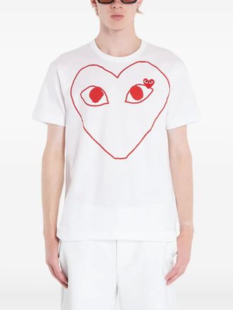 Comme Des Garçons t-shirt Heart imprimé - Blanc